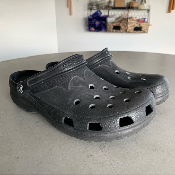 CROCS | Shoes | Crocs Black Rubber Outdoor Water Sandals Minimalist ...
